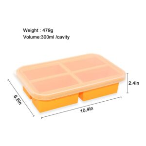 TAHOME 1-Cup Extra Large Thick Soup Silicone Freezer Box Potage Freezing Tray With Lid,for Freeze Stew,Thick Soup,Sauce -Make 8 Perfect 1-Cup Portions