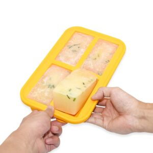 TAHOME 1-Cup Extra Large Thick Soup Silicone Freezer Box Potage Freezing Tray With Lid,for Freeze Stew,Thick Soup,Sauce -Make 8 Perfect 1-Cup Portions