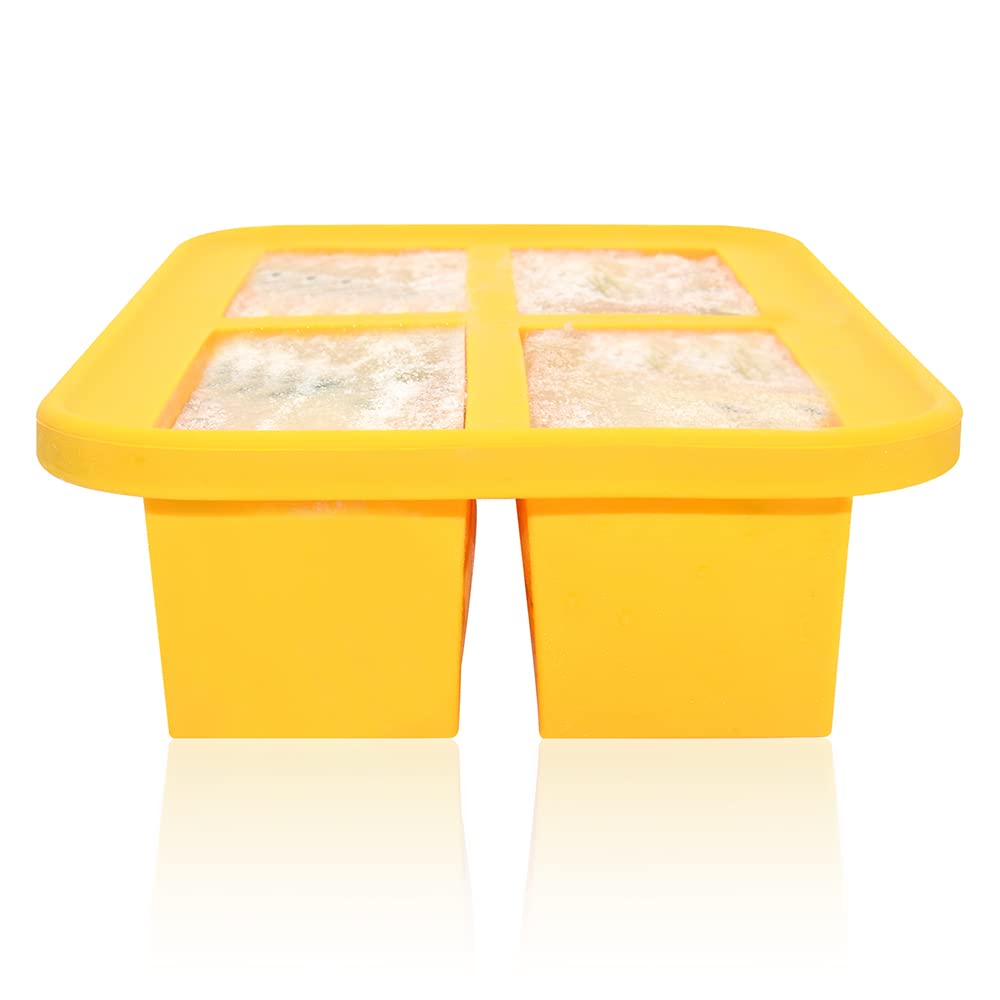 TAHOME 1-Cup Extra Large Thick Soup Silicone Freezer Box Potage Freezing Tray With Lid,for Freeze Stew,Thick Soup,Sauce -Make 8 Perfect 1-Cup Portions