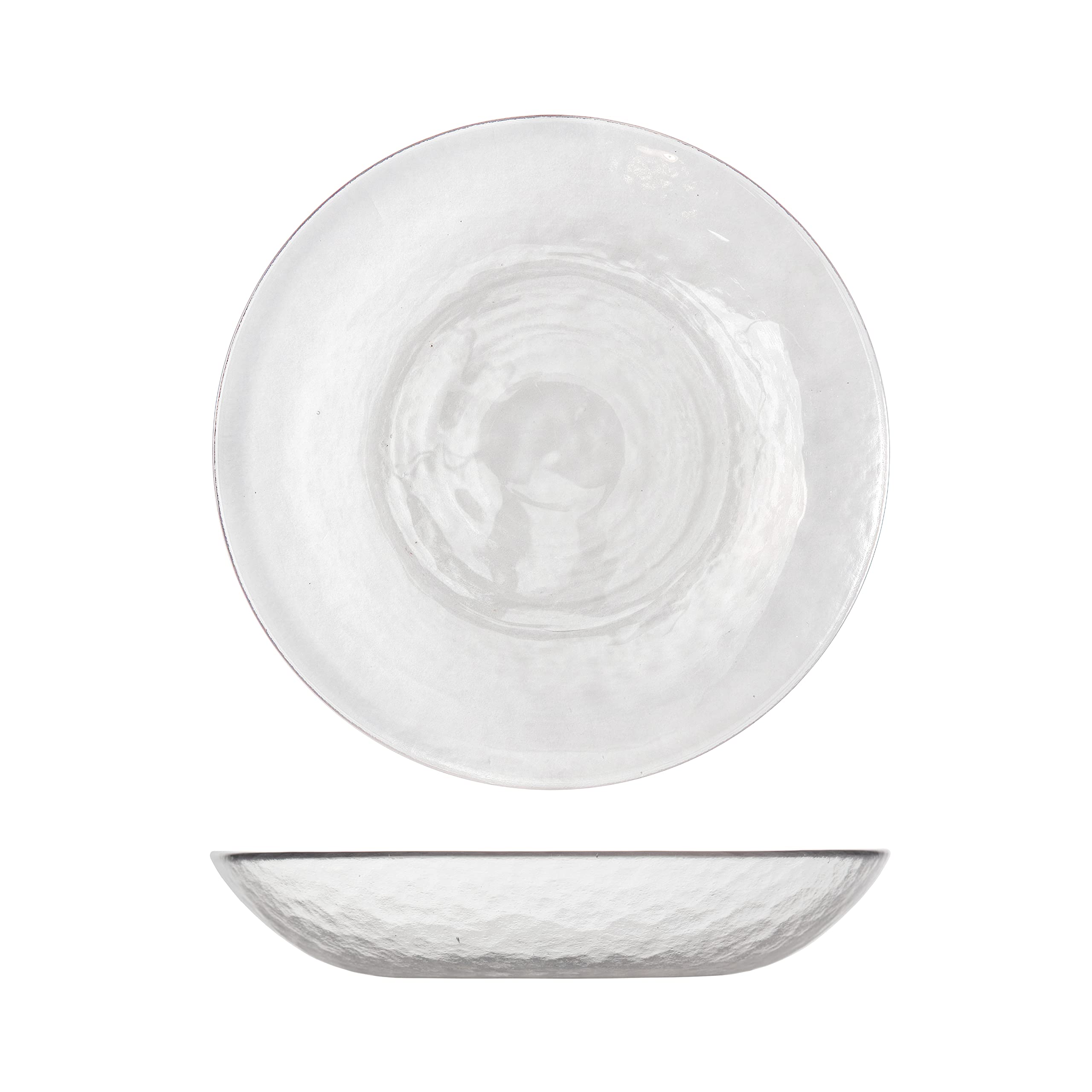 Los Cabos Glass Dinnerware and Drinkware Collection Clear 8.6 Inch Coupe Entrée Bowl, 25oz (Set of 4)