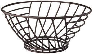 spectrum diversified wright small steel wire produce basket, fruit basket & vegetable holder, modern kitchen countertop food storage bowl, bronze