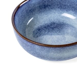 UNICASA Ceramic Cereal, Soup Bowl Set 25 Ounces - Serving Bowls for Salad, Fruit, Pasta, Dinner, Microwave and Dishwasher Safe (Blue)