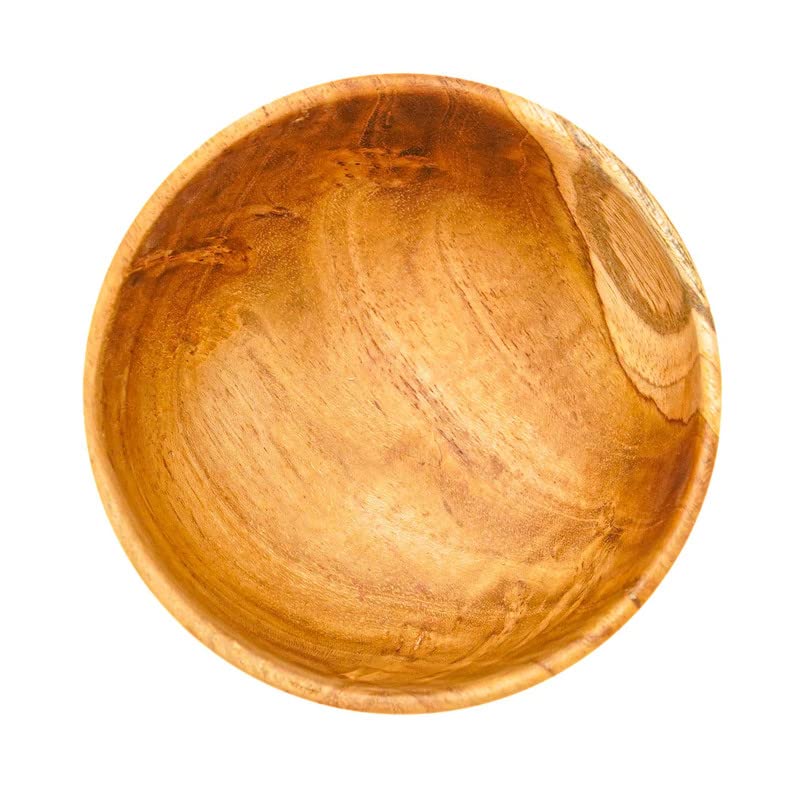 Rainforest Bowls Set of 4 Javanese Teak Wood Mini Dipping Bowls - 4" Diameter- Perfect for Daily Use, Hot & Cold Friendly, Ultra-Durable- Premium Wooden Bowls- Handcrafted by Indonesian Artisans