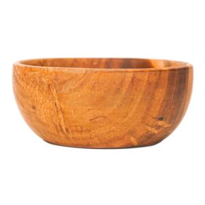 Rainforest Bowls Set of 4 Javanese Teak Wood Mini Dipping Bowls - 4" Diameter- Perfect for Daily Use, Hot & Cold Friendly, Ultra-Durable- Premium Wooden Bowls- Handcrafted by Indonesian Artisans