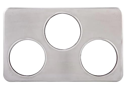 Winco Adaptor Plate with Three 6-3/8-Inch Holes, Medium, Stainless Steel