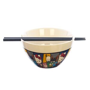 bioworld my hero academia/sanrio collaboration ramen bowl and chopsticks set