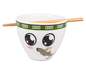 bowl bop soba slurp japanese dinnerware set | 16-ounce ramen bowl, chopsticks