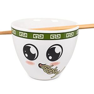 Bowl Bop Soba Slurp Japanese Dinnerware Set | 16-Ounce Ramen Bowl, Chopsticks