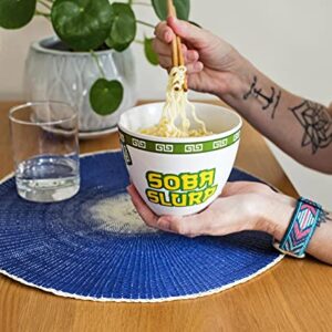 Bowl Bop Soba Slurp Japanese Dinnerware Set | 16-Ounce Ramen Bowl, Chopsticks