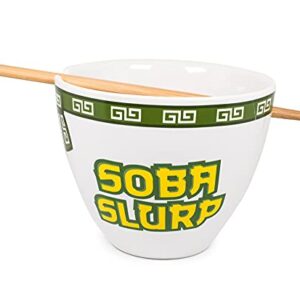 Bowl Bop Soba Slurp Japanese Dinnerware Set | 16-Ounce Ramen Bowl, Chopsticks