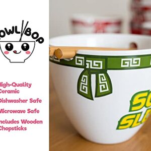 Bowl Bop Soba Slurp Japanese Dinnerware Set | 16-Ounce Ramen Bowl, Chopsticks