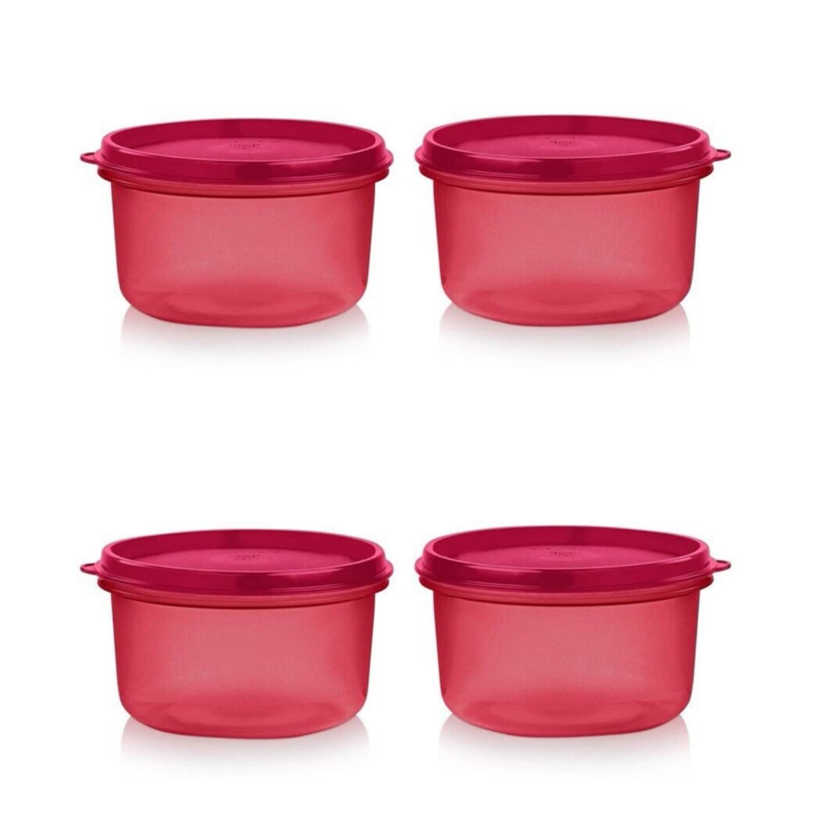 New Tupperware Serving Snack Cup Dip Dish Bowl 14oz / 400ml Set of 4 in Red