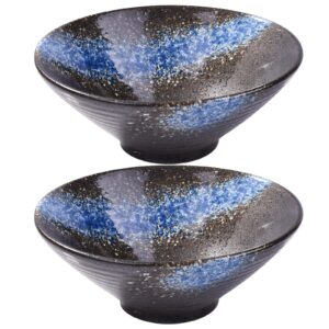 japanese ramen bowls set of 2, ceramic noodle soup cereal bowls(blc)