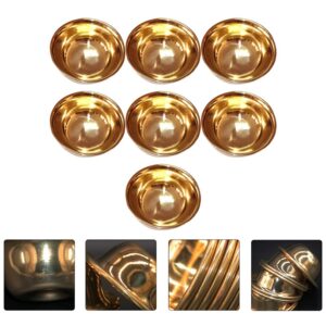 PATKAW 7Pcs Copper Offering Bowl Set Buddhist Water Bowls Tibetan Worship Cup Holy Water Bowl Buddhist Alar Supplies for Yoga Meditation Random Color