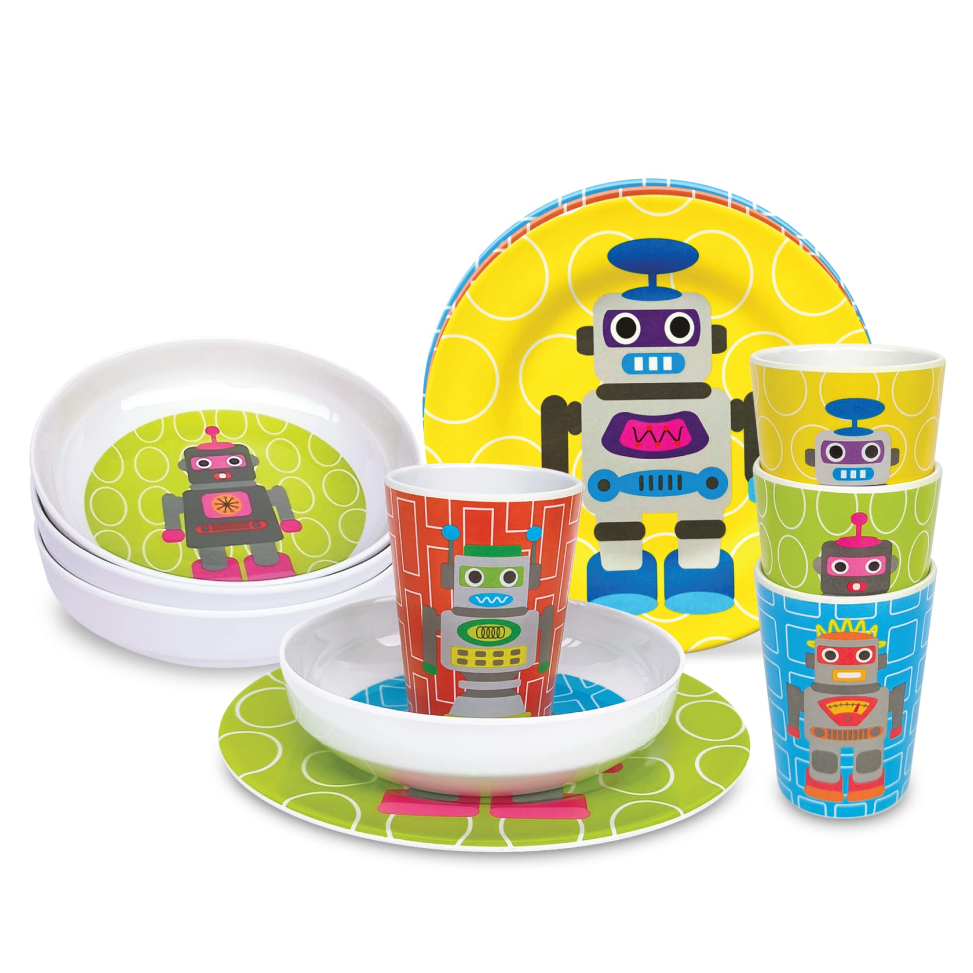 French Bull 4pc Kids Bowl Set - Robots