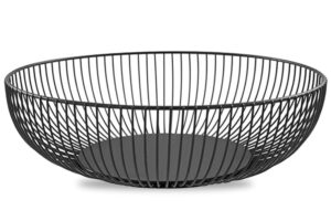 ibwell wire fruit basket fruit bowl kitchen fruit basket stand fruit bowls for the counters metal fruit bowl-11 * 3"(d*h)(exposure black)