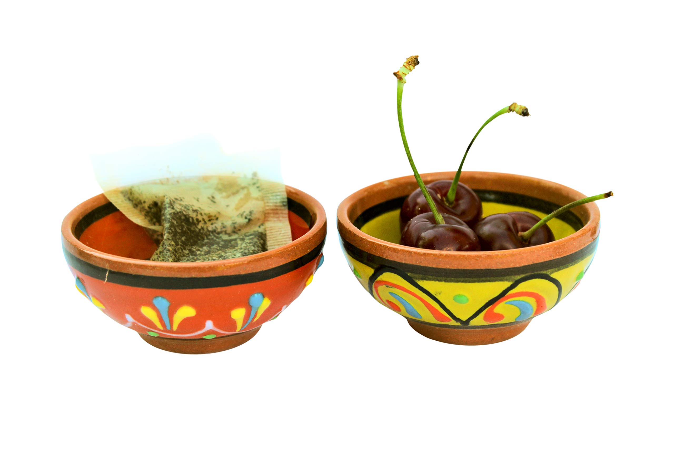 Cactus Canyon Ceramics Spanish Terracotta 5-Piece Tiny Super Small Mini-Bowl (Pinch Bowls) Set, Multicolor