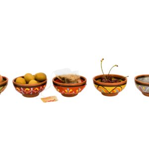 Cactus Canyon Ceramics Spanish Terracotta 5-Piece Tiny Super Small Mini-Bowl (Pinch Bowls) Set, Multicolor