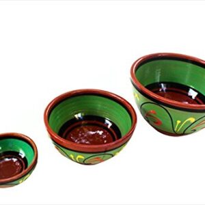 Cactus Canyon Ceramics Spanish Terracotta 5-Piece Tiny Super Small Mini-Bowl (Pinch Bowls) Set, Multicolor