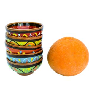 Cactus Canyon Ceramics Spanish Terracotta 5-Piece Tiny Super Small Mini-Bowl (Pinch Bowls) Set, Multicolor