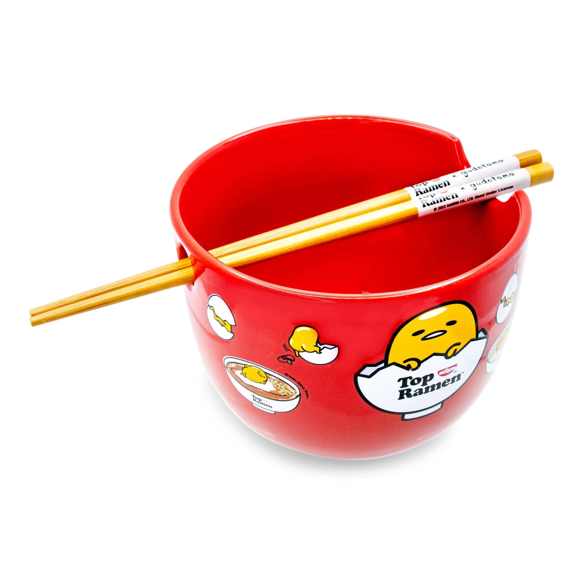 Sanrio Gudetama x Nissin Top Ramen 20-Ounce Noodle Bowl and Chopstick Set