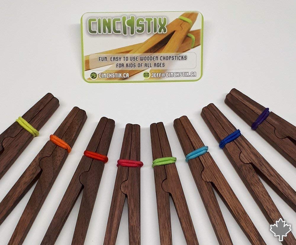 Kids Chopsticks, training, learning, helper, CinchStix Black Walnut - Fun, Easy Chopsticks, 2pair