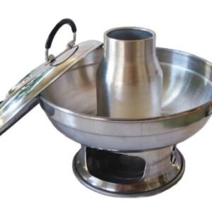 Tom Yum or Soup Heated Serving Pot Soup Bowl Polished Aluminum