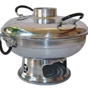 Tom Yum or Soup Heated Serving Pot Soup Bowl Polished Aluminum