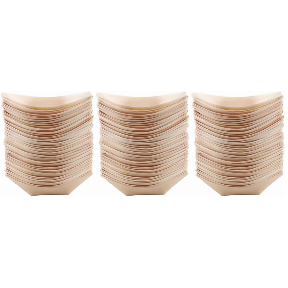 Hemoton 150 Pcs Sushi Boat Wood Serving Boats Small Plates Wooden Food Boat Banana Leaf Plates Wooden Plates Sashimi Plate Disposable Plates Disposable Food Containers Delicatessen Snack