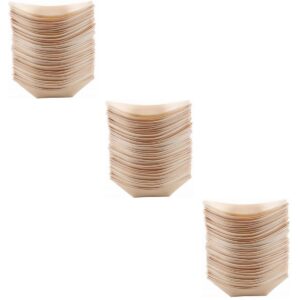 Hemoton 150 Pcs Sushi Boat Wood Serving Boats Small Plates Wooden Food Boat Banana Leaf Plates Wooden Plates Sashimi Plate Disposable Plates Disposable Food Containers Delicatessen Snack