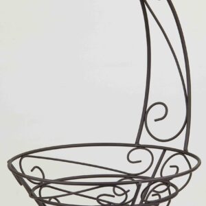 Home Basics Scroll Collection Steel Fruit Basket with Hanging Banana Tree, Perfect for Kitchen Countertop & Dining Room Table, Bronze