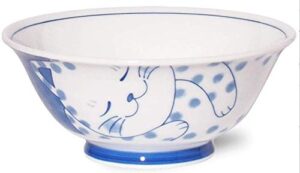 japanese cute cat design 7.48 inches soup ramen noodle or serving bowl buchi bicolor