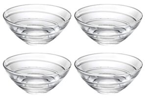 barski glass bowl - for dessert - salad - pasta - fruit - nuts - chocolate - set of 4 bowls - designed - 6.25" diameter - made in europe