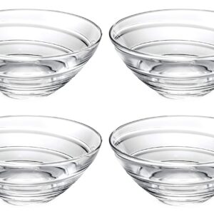 Barski Glass Bowl - For Dessert - Salad - Pasta - Fruit - Nuts - Chocolate - Set of 4 Bowls - Designed - 6.25" Diameter - Made in Europe