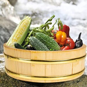 UPKOCH Sushi Box Wooden Sushi Rice Bowl Hangiri Mixing Bowl Japanese Rice Bucket Hangiri Sushi Oke Rice Mixing Tub for Home Kitchen Wood Color 24X24X6.5CM Sushi Rice Bowl