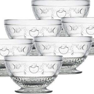 La Rochere Set of 6, Versailles 9 oz Small Bowls, Clear