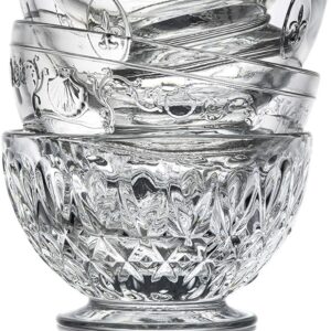 La Rochere Set of 6, Versailles 9 oz Small Bowls, Clear