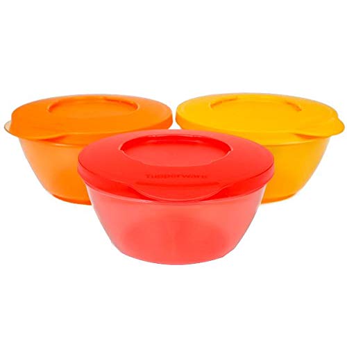 Tupperware 3 pc Click Bowls 425 ml Multicolour