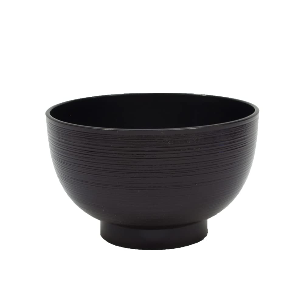 OTSUMAMI TOKYO Microwavable Japanese Soup Bowl, Hairline Design, 4.4" x 2.68", Microwavable, Dishwasher Safe, Made in Japan (1, Astringent Brown)