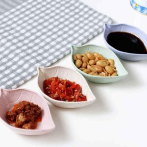 Bowl Set Small Bowls Cereal Bowl Ceramic Bowl ZHANGDONG16PCS Sauce Dishes Leaves Shaped Seasoning Dishes Mini Appetizer Plates Dipping Saucers Bowl for Restaurant Hotel Home7.13