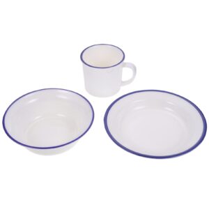 Enameled Dinnerware Set Melamine Tableware Set Camping/Outdoor Set Unbreakable Enamelware Serving Dish Included Plates, Bowls, Mugs