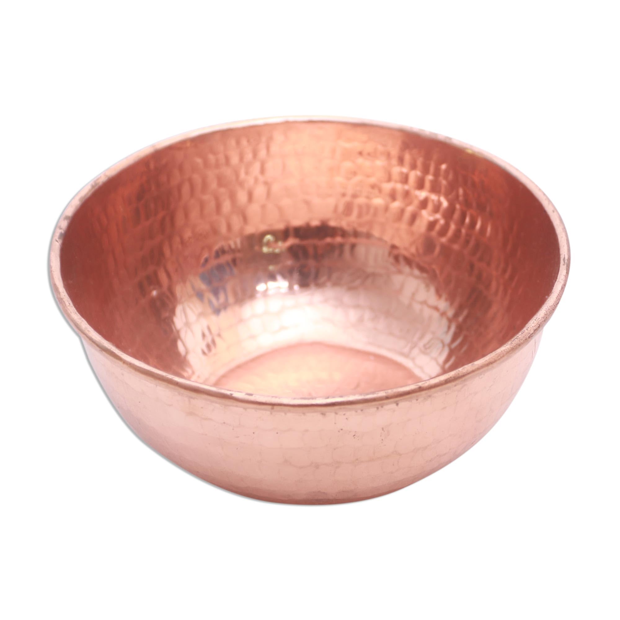 NOVICA Handcrafted Copper Bowl Hammered in Bali Metallic Indonesia Tableware Dinnerware Bowls 'Warm Glow'