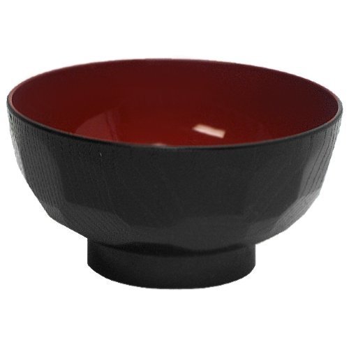 M.V. Trading MV042190 Traditional Japanese Soup or Rice Bowl, Black and Red, 4½ Inches