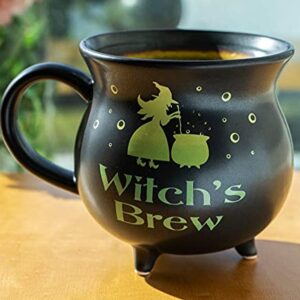 Ebros Wicca Witch's Brew Alchemy And Magic Potion Reduction Fired Porcelain Cauldron Shaped Bowl Or Large Mug 32oz With Handle Hot Cocoa Coffee Tea Cereal Soup Mugs Bowls Occult Witchcraft