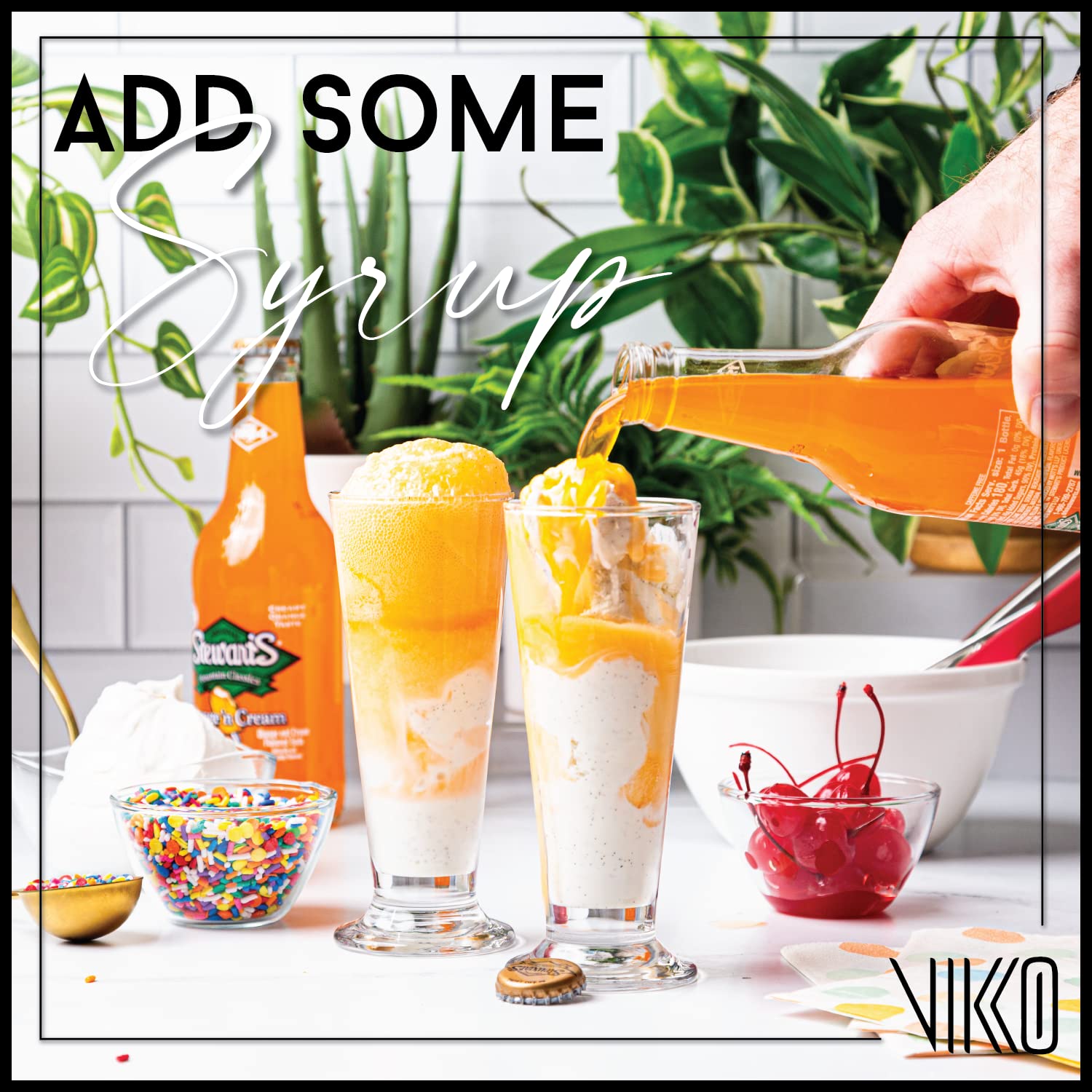 Vikko Footed Ice Cream Cups, SMALL 6.3 Ounce Milkshake Glasses, Thick and Durable Dessert Cups For Floats, Shakes, and Sundaes, Set of 6 Ice Cream Cups