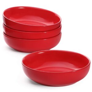 LE TAUCI Pasta Bowls 45 Oz+ Soup Bowls with Handles 28 Oz, Red