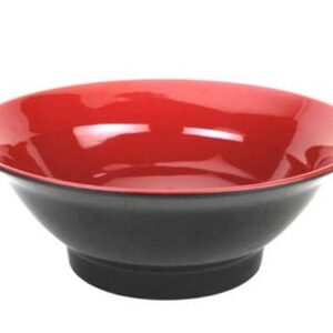 JapanBargain, Udon Bowl Japanese Ramen Noodle Pho Wonton Soup Bowl Black and Red Color 8 inch Diameter Commercial Grade for Restaurant or Home, Red/Black