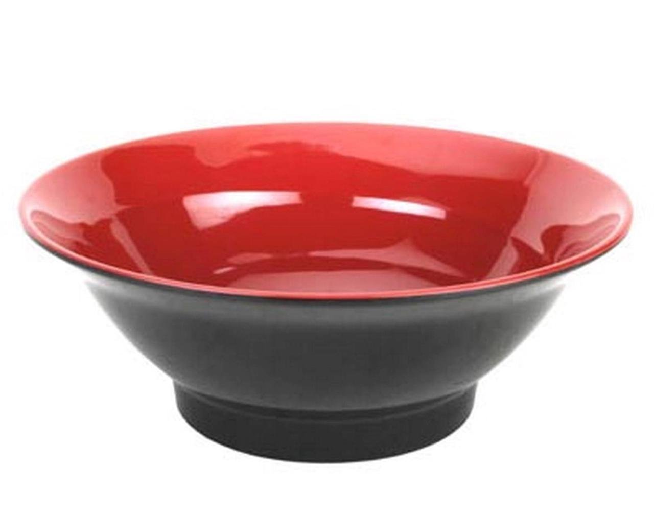 JapanBargain, Udon Bowl Japanese Ramen Noodle Pho Wonton Soup Bowl Black and Red Color 8 inch Diameter Commercial Grade for Restaurant or Home, Red/Black