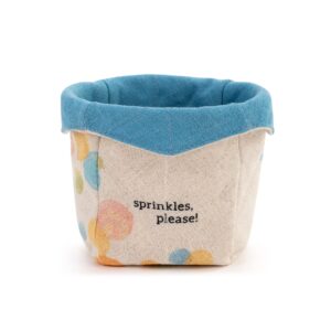 demdaco sprinkles please blue 4.5 x 4 cotton linen cold cozy