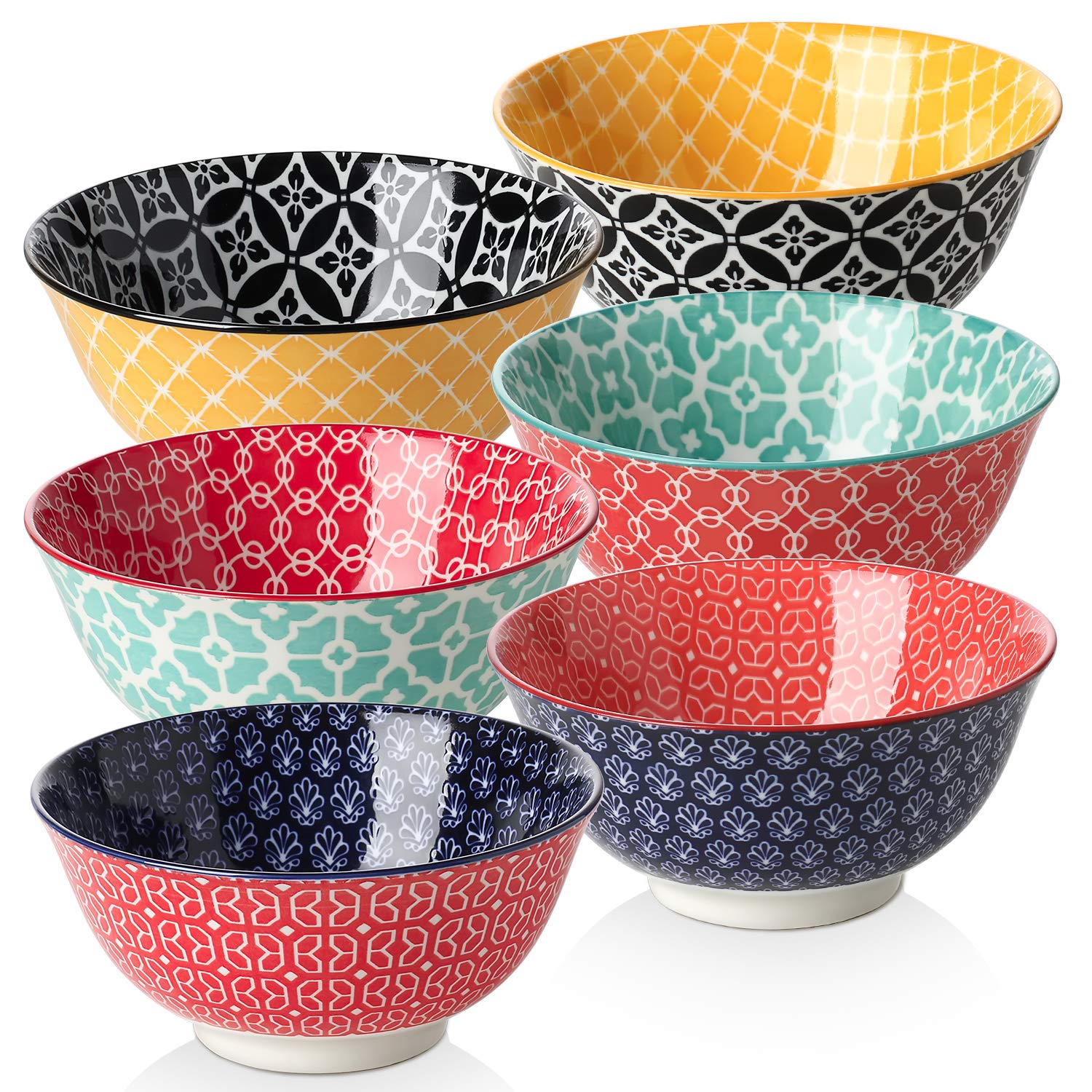 DOWAN Bundle - 9.5 In Serving Bowl Set of 2 and 6 In Cereal Bowl Set of 6